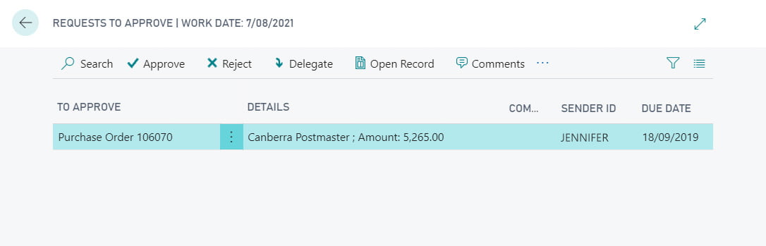Delegating requests for approval in Business Central - Fenwick