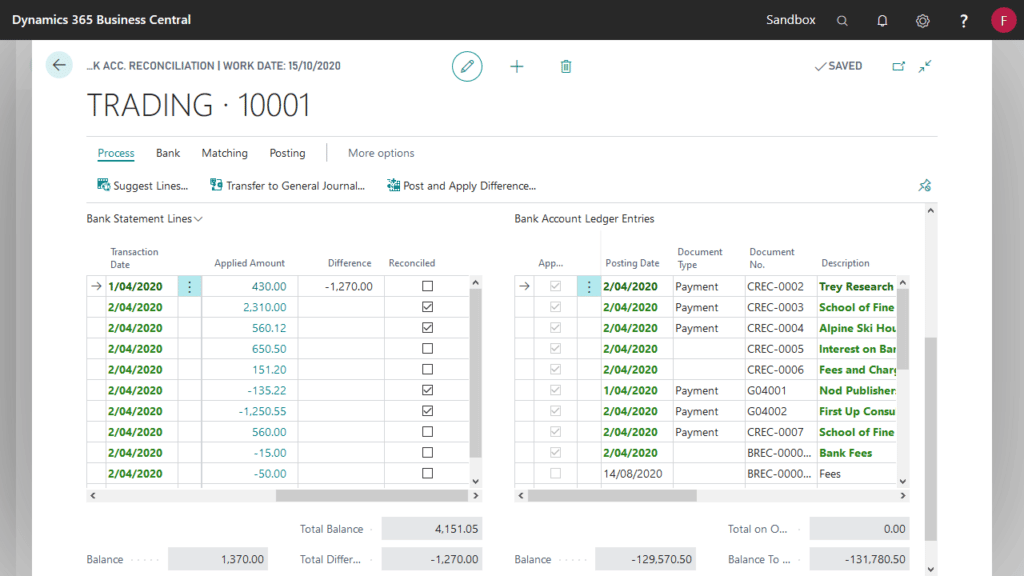 Advanced Bank Reconciliation for Business Central - Fenwick