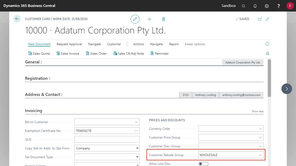 Rebates for Business Central - Fenwick