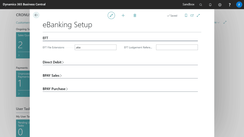 Setting up Advanced EFT - Fenwick