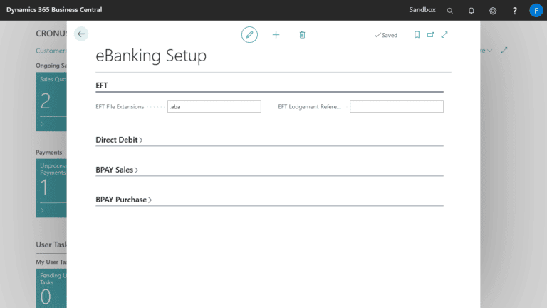 Setting up Advanced EFT - Fenwick