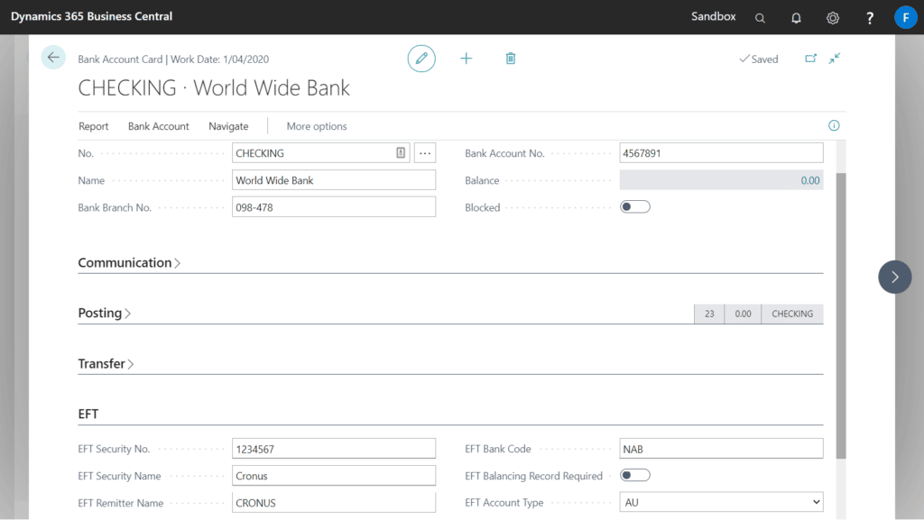 Setting up EFT for Bank Accounts, Vendors and Employees - Fenwick