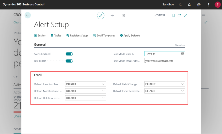 Creating the email template for an Alert - Fenwick