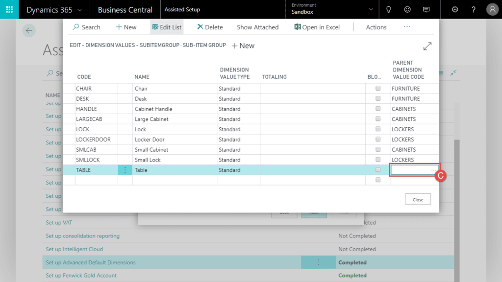 Setting up Parent Dimensions - Fenwick