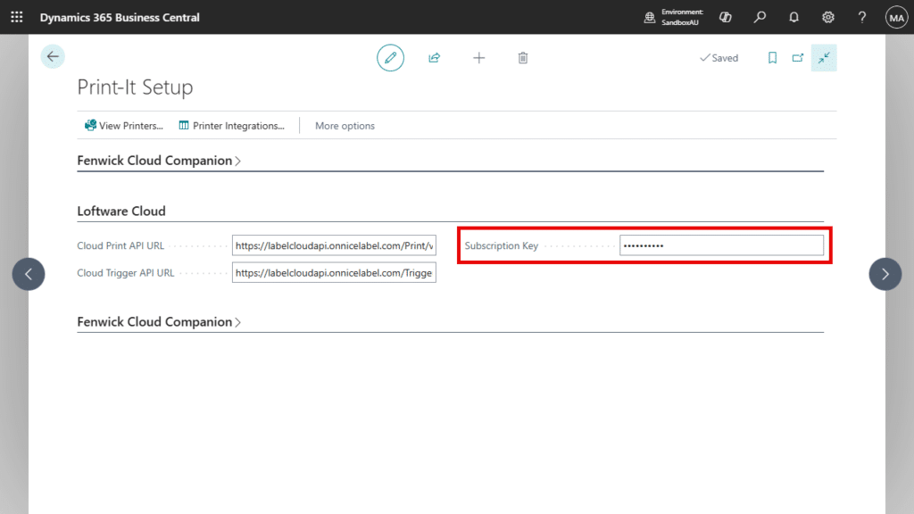 Setting up printer integration for Cloud Print API - Fenwick